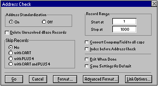 MAILER’S+4 Verify Addresses